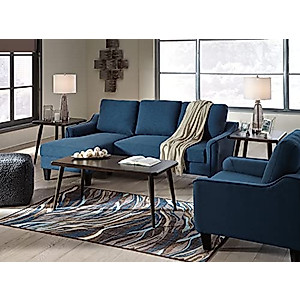 Signature Design by Ashley Jarreau Sofa Chaise Sleeper Chofa with Pull-Out Cushion, Blue