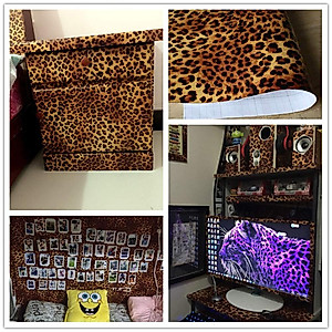 Taogift Self Adhesive Vinyl Leopard Print Contact Paper Shelf Liner for Dresser Drawer Cabinets Table Furniture Walls Crafts Decal Removable 17.7x117 Inches