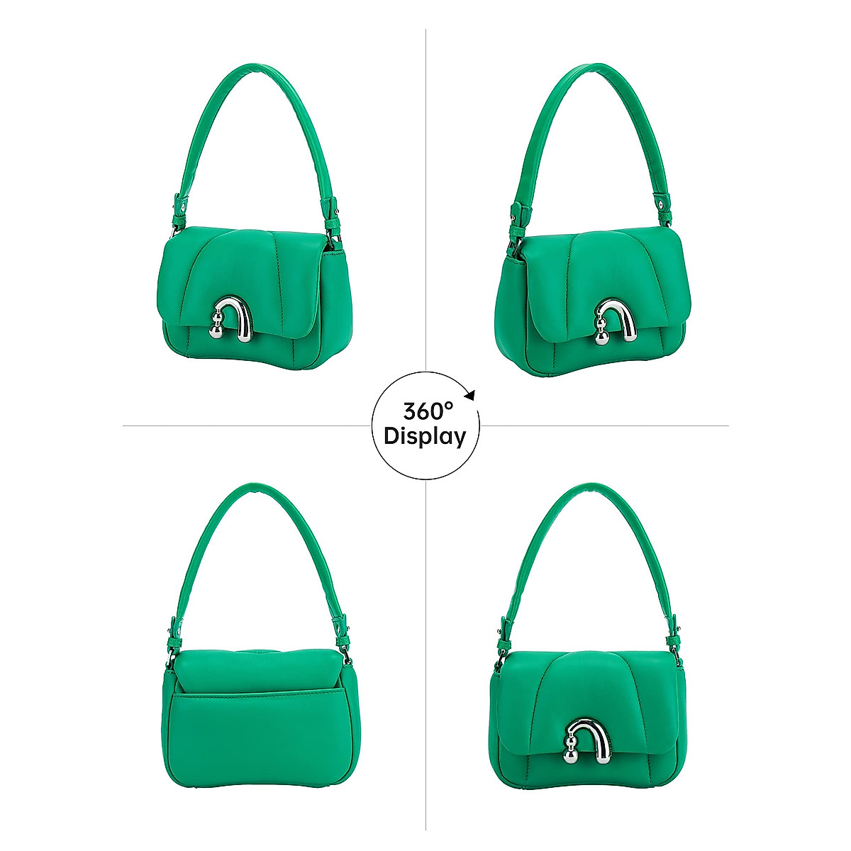 Amazing Song Small Quilted Crossbody Bags for Women, Designer Calfskin Leather Handbag Purse with Removable Strap, Alpha Bag