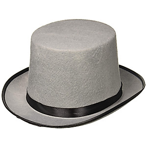 Forum Novelties Men's Novelty Adult Stovepipe Hat, Gray, One Size