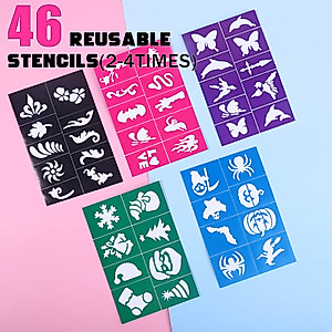 BOBISUKA Face Painting Kit for Kids - 16 Colors Water Based Body Face Paint Includes Brushes,Sponges,Glitters,Gem Sheet,Instructions,Stencils for Halloween Party Costume SFX Makeup