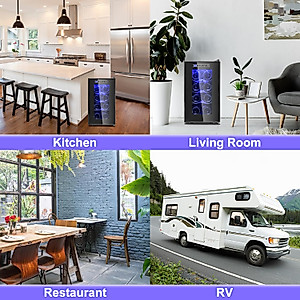 GEVEELIFE Wine Cooler Refrigerator, 8 Bottle Wine Fridge Small, Freestanding with Digital Temperature Control Mini Wine Fridge, Wine Cellar for Red, White, Champagne