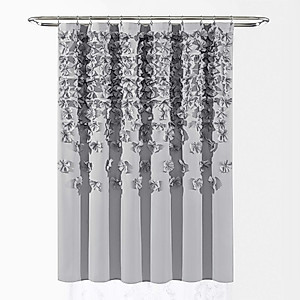 Lush Decor Lucia Shower Curtain, 72" x 72", Light Gray