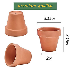 Kosrtuny 3 Inches Terracotta Clay Pots Pack of 18 pcs- Pottery Fleshy Flower Planter with Drainage Hole，for DIY Home and Office Desktop/Windowsill/Ornament Decoration Wedding