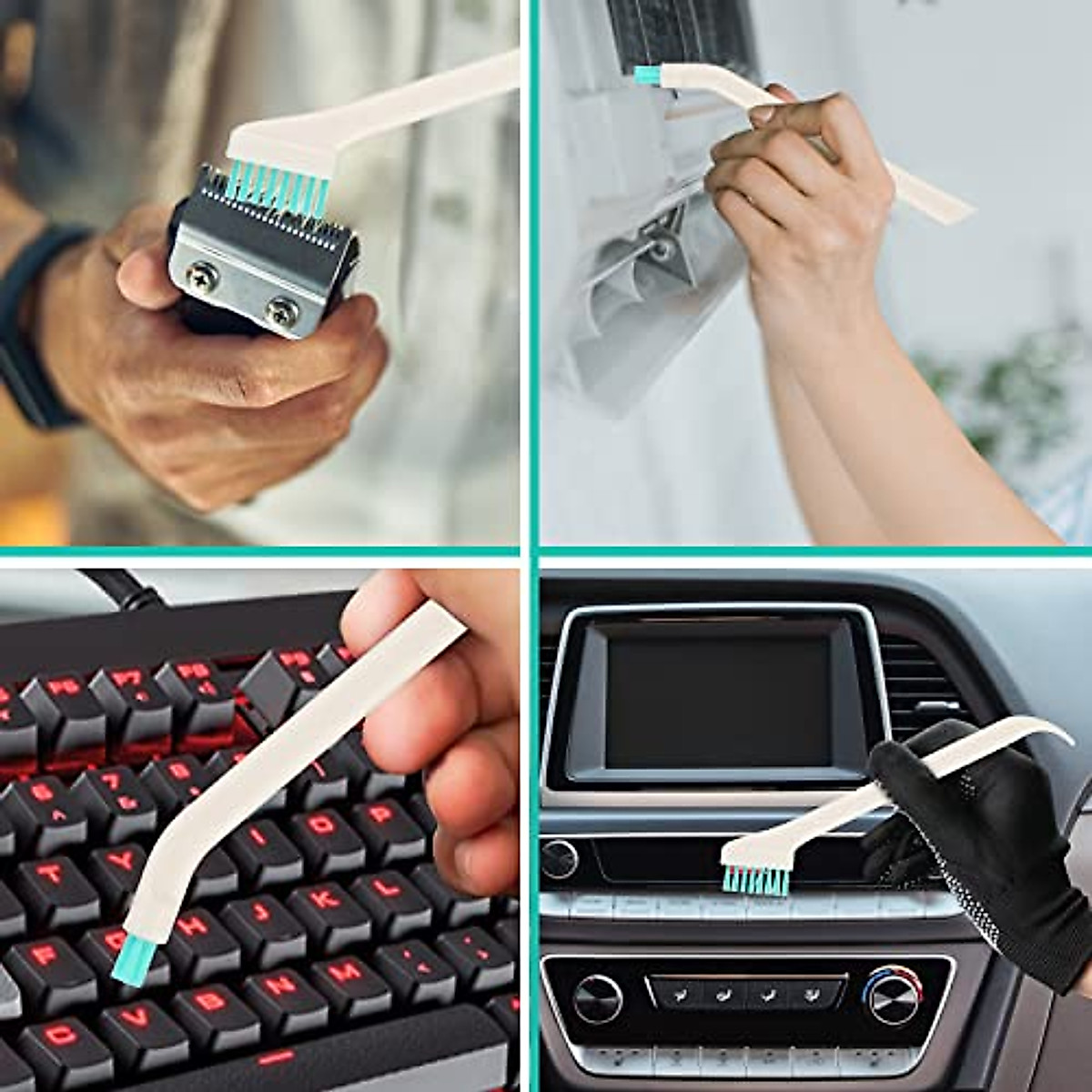 16 Pcs Small Household Cleaning Brushes Deep Detail Crevice Cleaner Brush Set Crevice Cleaning Tool 8 in 1 Detail Cleaning Brush Bottle Cap Brush for Small Holes Corner Space Keyboard Bottle Tile