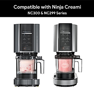 ChooKaChoo Upgraded Containers Replacement for Ninja Creami Pints and Lids, Compatible with NC301 NC300 Series Ice Cream Maker, Leak-proof Lids, BPA Free, Dishwasher Safe, Grey/Lime/Pink/Aqua (NC301)
