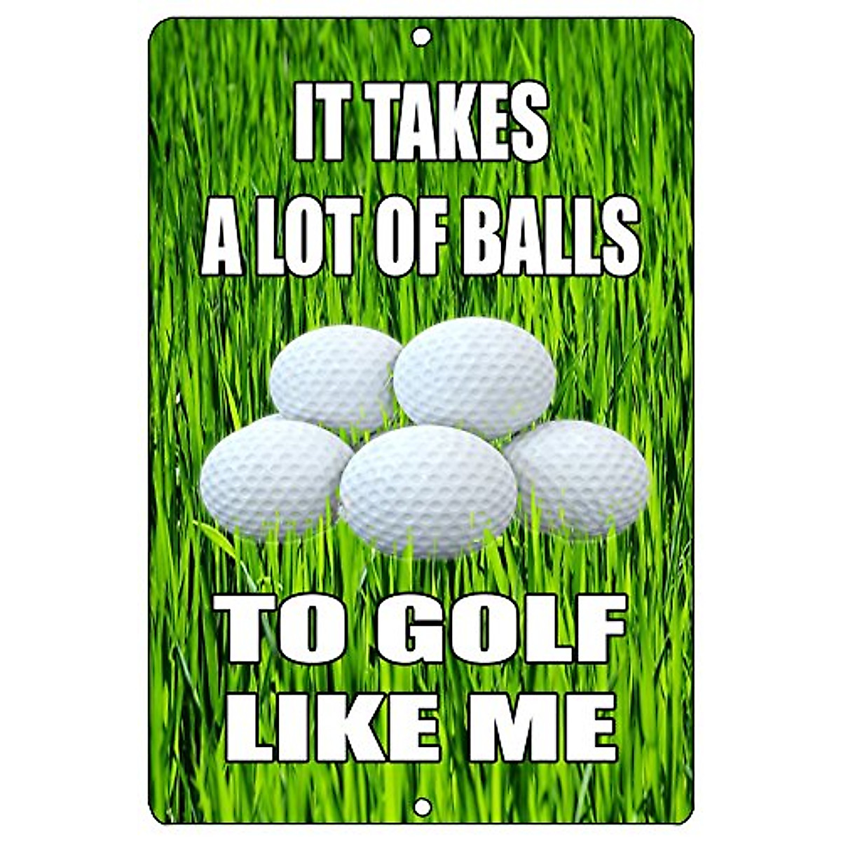 Rogue River Tactical Funny Golf Metal Tin Sign Golf Wall Decor It Takes a Lot of Balls to Golf Like Me Man Cave Bar Golfer