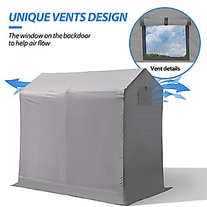 Raysfung Outdoor Storage Shed 6 x 3Ft Heavy Duty Portable Storage Shelter with Roll-up Zipper Door for Bike, Mower, Garden Storage