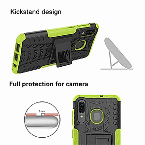 Yiakeng Samsung Galaxy A20 Case, Samsung Galaxy A50 Case, Shockproof Slim Protective with Kickstand Hard Phone Cover for Samsung Galaxy A50/A30/A20 (Blue)