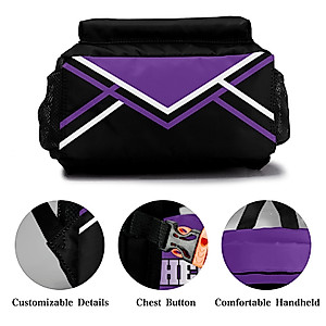 SunFancyCustom Personalized Cheer Cheerleaders Star Purple Backpack Causual Shoulder Bags for Women Men Gift