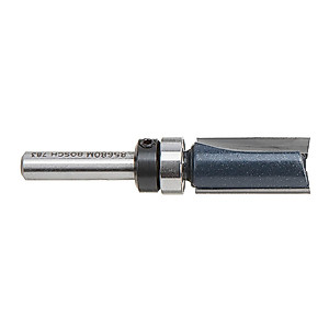 BOSCH 85680MC 1/2 In. x 1 In. Carbide-Tipped Double-Flute Top-Bearing Straight Trim Router Bit
