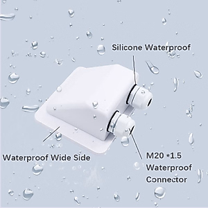 Witproton Waterproof Double Cable Entry Gland,UV Resistance Dual Cable Entry Housing for Rv, Boat,Camper (with 2 Cable Glands)