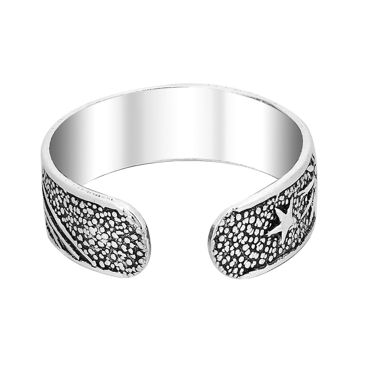 AeraVida Stellar Sky Sun Moon and Shooting Stars .925 Sterling Silver Toe Ring or Pinky Ring