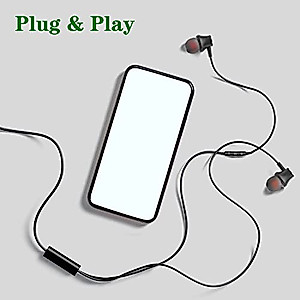 XINLIANG Wired Earbuds with Microphone & Volume Control, in-Ear Headphones with Magnetic, Bass Driven 3.5 mm Ear Buds Phones for iOS and Android Smartphones, Laptops, MP3