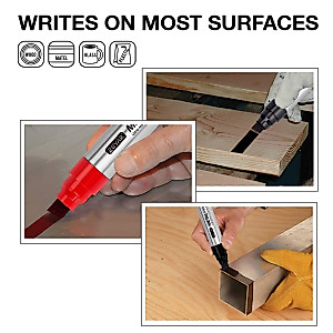 ZEYAR Permanent Markers, JUMBO Size, Aluminum Barrel, Set of 4, Waterproof & Smear Proof Markers, Writes on most surfaces (Black, Blue, Red, Green)