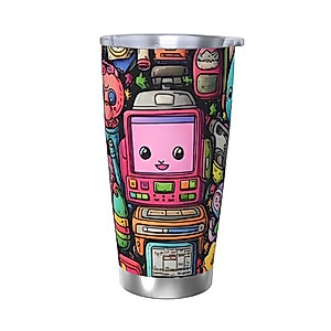 AYCZN Education Learning 20 OZ Tumbler Stainless Steel Travel Coffee Mug, Cartoon Science Insulated Water Bottle with Lid and 2 StrawsLeakproof Thermal Cup