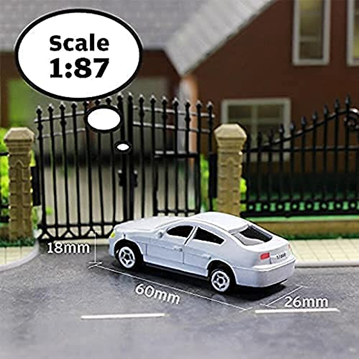 KVSERT 50Pcs 1:87 HO Scale Car Painted Car Models HO//N Scale Railway Modeling Making Mat