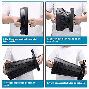 2022 Upgraded Retractable Stool with Cushion, Tested at 550lbs, Telescopic Collapsible Seat, Telescoping Folding Stools for Adults, Sturdy Foldable Chair, Telescope Compact for Camping Hiking