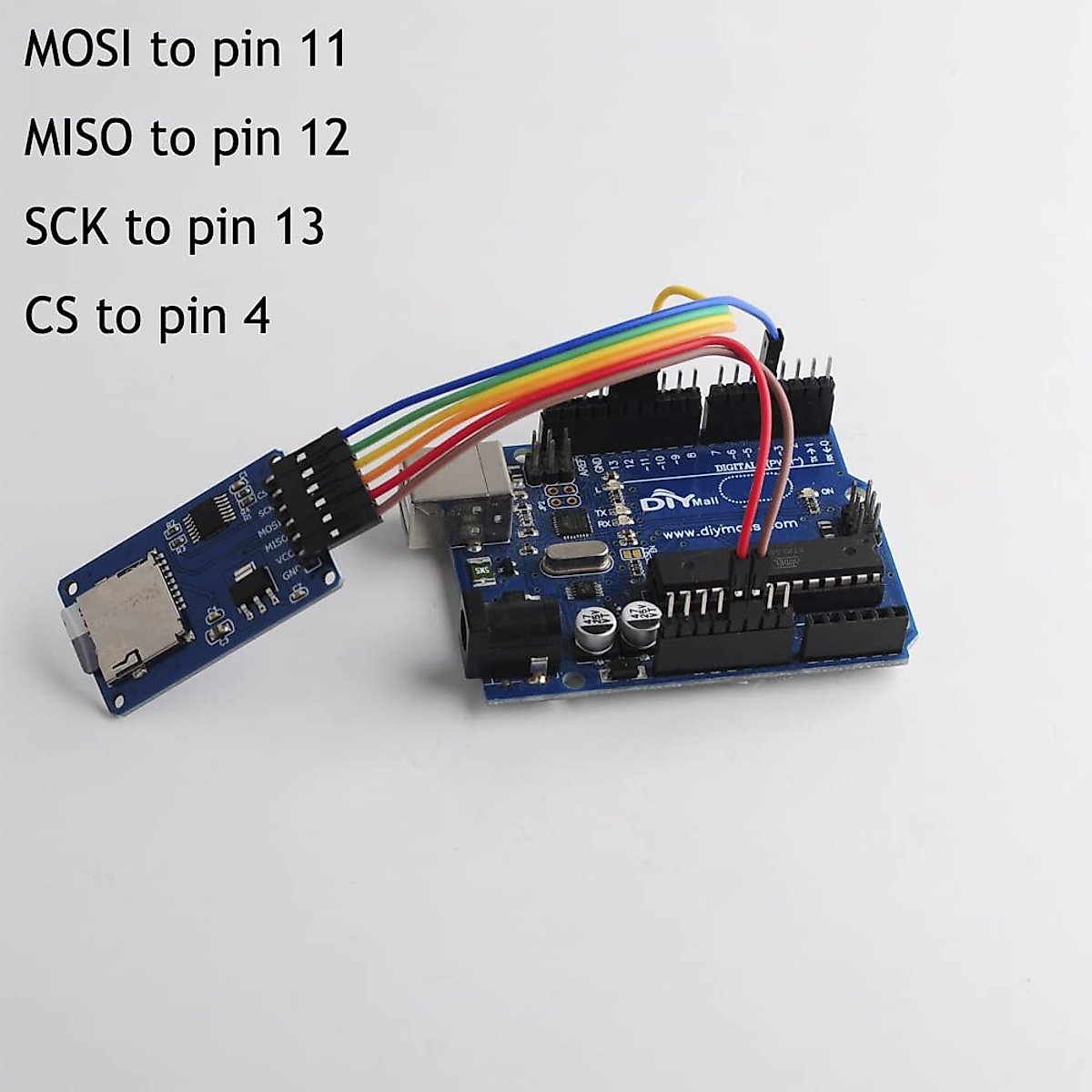 Geekstory 5 PCS Micro SD Card Module Mini TF Card Adapter with Memory Storage Breakout Board SPI Interface Driver + 40 PCS Female to Male Dupont Cable Line for Arduino Raspberry Pi