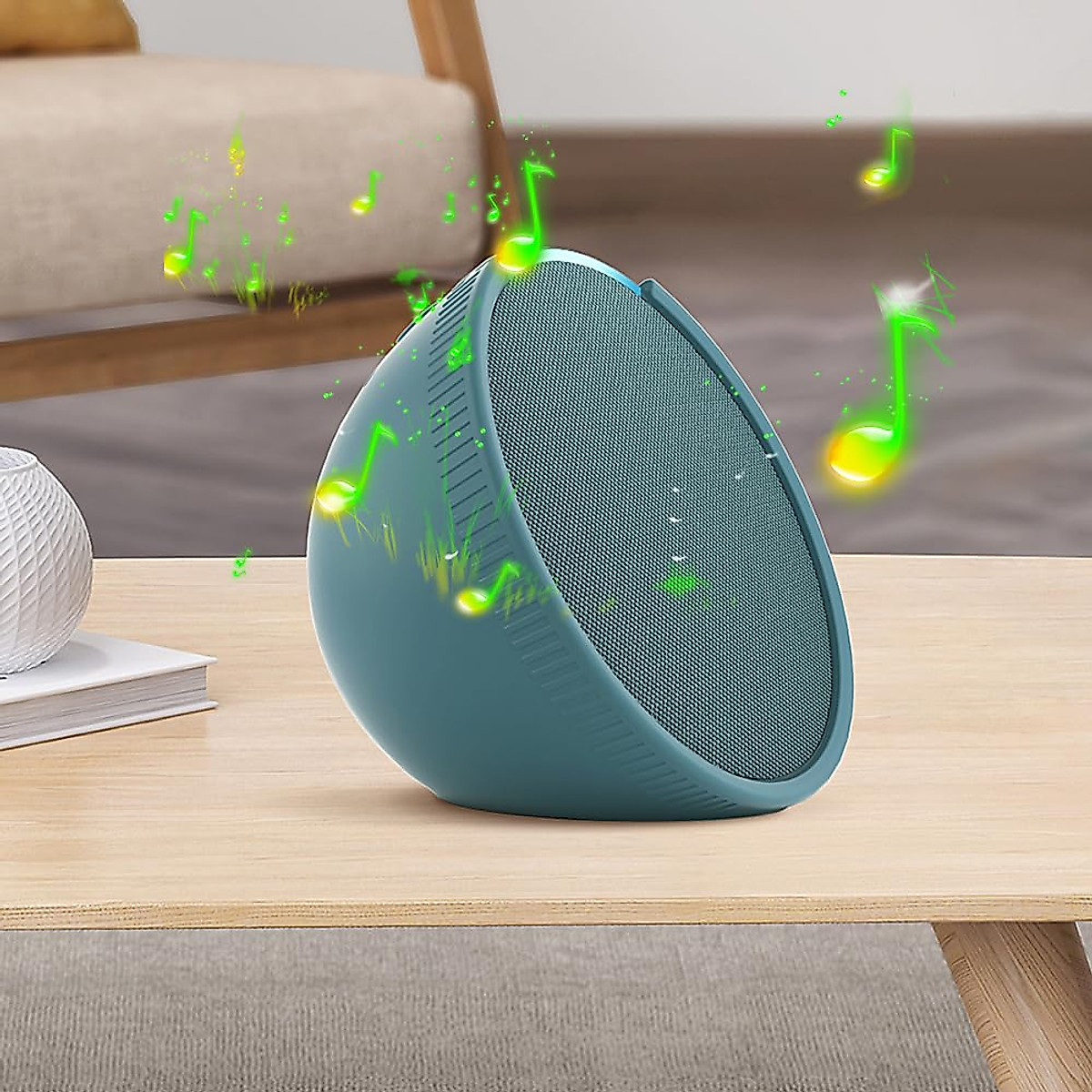 sikiwind Speaker Cover, Silicone Au-dio Box Cover Case Waterproof Speaker Protective Sleeve Shockproof Anti Drop Accessories for Amazon Echo Pop