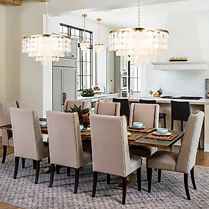 ALICE HOUSE 24" Dining Room Chandeliers, Brushed Brass Finish, 5 Light Coastal Ceiling Hanging Light for Kitchen, Living Room, Bathroom and Bedroom, ETL Listed, AL2608-P5