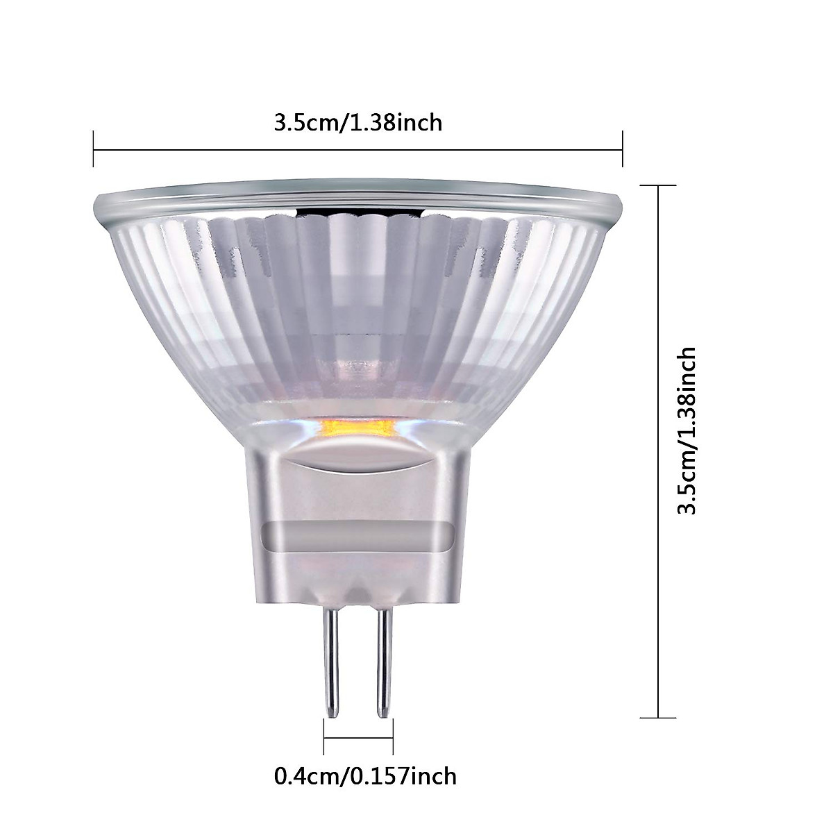 Mudder 10 Pieces Halogen Light Bulbs MR11 12V FTD Halogen Spotlight Bulbs, GU4 Bi-Pin Base, Glass Cover, Warm White 2700K Dimmable Precision Halogen Reflector Fiber Optic Light Bulb (20 Watt)