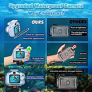Dylanto Upgrade Kids Waterproof Camera Christmas Birthday Gifts for Girls Age 3-12 Children Digital Camera Underwater, HD Video Toddler Camera Toy for 5 6 7 8 9 10 Year Old Boys (Blue)