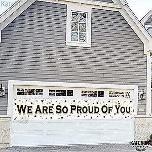 We Are So Proud of You Banner - 120x20 Inch | Graduation Yard Sign for Graduation Party Decorations 2023 Black and White | Congratulations Banner for Congratulations Decorations | Graduation Banner