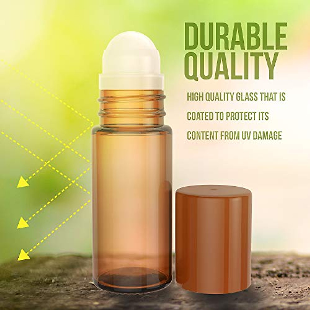 4 Pack Essential Oil Roller Bottles [Plastic Roller Ball] FREE Plastic Pippette and Funnel - Refillable Glass Color Roll On for Fragrance Essential Oil - 30ml 1 oz (ORANGE)