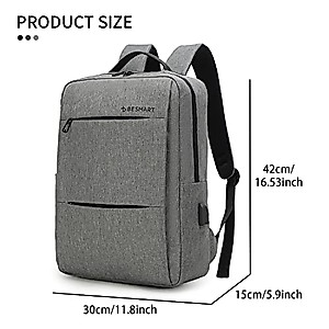 BE SAMRT Laptop Backpack, Business Slim Durable Laptops Travel Backpacks with USB Charging Port, Waterproof College Backpack Computer Bag Gifts for Men & Women Fits 15.6 Inch Notebook (Black)