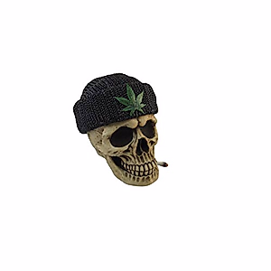 DWK Marijuana Leaf Skeleton 420 Box with Lid | Herbal Box Goth Decorations | Smoker Accessories and Marijuana Home Decor | Goth Gifts for Home - 6"