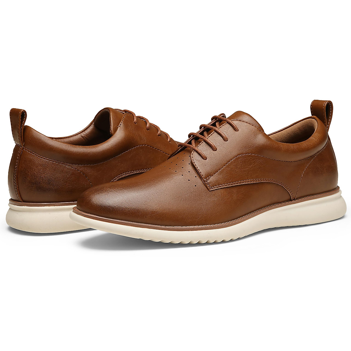 Jousen Men's Brown AMY9006 Dress Shoes, Size 10.5, Oxford, Classic Retro Style, Comfortable and Breathable