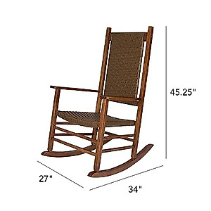 Shine Company Hampton, Outdoor Rocker, Front Porch Rocking Chair, Oak