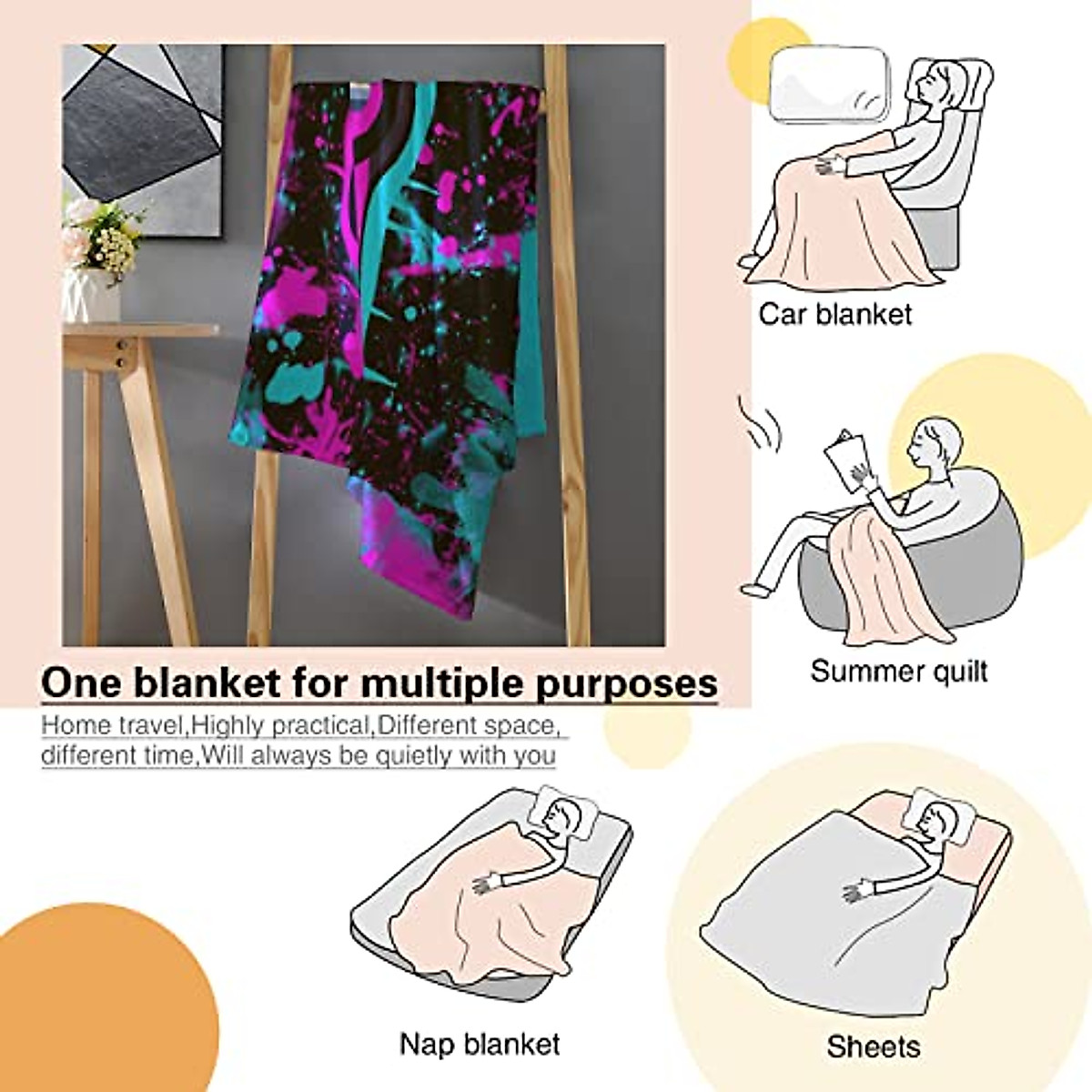 Fleece Throw Blanket Pillow Case Blanket Set Soft Cozy Flannel Throw Blanket Fluffy Bed Throws Couch Sofa Fuzzy Blanket Throws 40x50 Inches