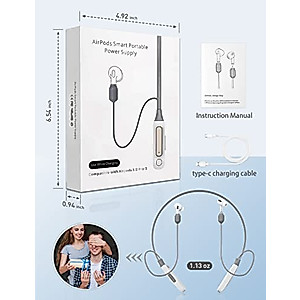 AirPods Smart Portable Charger, Neck-Mounted and Anti-Lost Straps Design for AirPods 1/2/pro/3,Not for 2022 New AirPods Pro 2.Fast Charging Accessories(AirPods not Included)