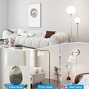 2024 NEW 3-Way LED Bulb for ON/OFF Old-Style Switch Fixtures (Not Compatible with Twist Switch), Daylight 5000K, A19 Three-Level Brightness Bulb for Pull Chain Lamps, 15/40/60W Equivalent, 4 Pack