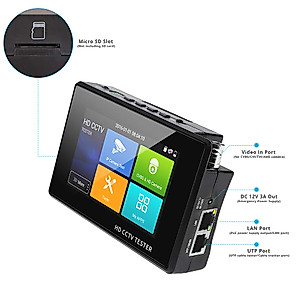 WSDCAM CCTV Tester with Wire Tracker, 4 Inch Portable Wrist IP Camera Tester CCTV Tester 4K H.265 IP CVBS CVI TVI AHD Analog Camera Tester with POE/IP Discovery/Camera Test Report