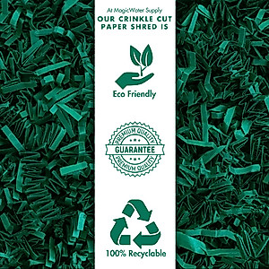 MagicWater Supply Crinkle Cut Paper Shred Filler (1 LB) for Gift Wrapping & Basket Filling - Forest Green