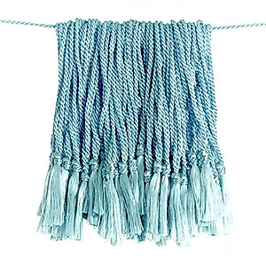 Tassel Depot 2-Inch Floss Bookmark Tassel with 4-Inch Cord Loop, 100-Piece, Aqua