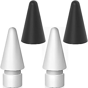 SIXFU Replacement Tips for Apple Pencil 2nd Generation & 1st, Apple Pen Tip with Paper Feel Silence Protector Cover for iPad Pencil 1 & 2 Gen iPencil Nibs(4 Pack)