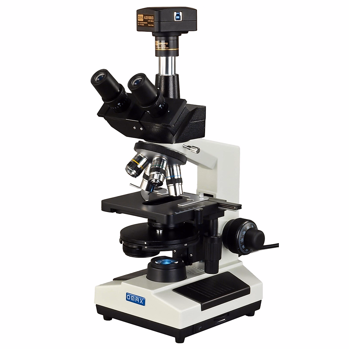 OMAX 40X-2500X 18MP USB3 Plan Phase Contrast Trinocular LED Lab Microscope with Turret Phase Disk