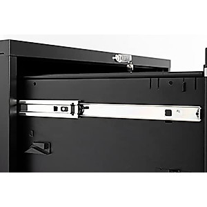 Yone jx je 3 Drawer Lateral Filing Cabinet for Legal/Letter A4 Size, Large Deep Drawers Locked by Keys, Locking Wide File Cabinet for Home Office, Metal Steel (Black)