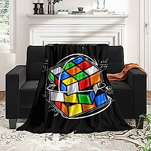 JZDACH Kids Adults Soft Cozy Blanket, for Colorful Cube Math Formula Art Keep Warm Throw Wrap Oversized Wearable Blanket, School Blanket