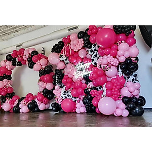 Enanal Pink and Black Balloon Garland Arch Kit, 153pcs Black Magenta Baby Pink and Chrome Pink Balloons for Girls Birthday Decoration Sweet 16 Party Supplies Bridal Shower Graduation Decor (Pink)