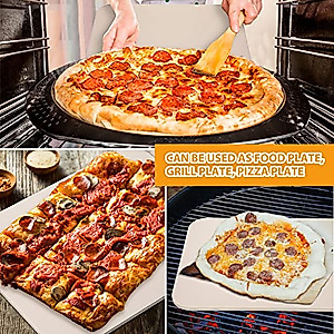 2 Pcs 15 x 12 Inch Pizza Stone, Rectangular Baking Stone, Heavy Duty Cordierite Bread Stone for Oven Grill, Thermal Shock Resistant, Pizza Grilling Stone for Making Crispy Pizza, Bread