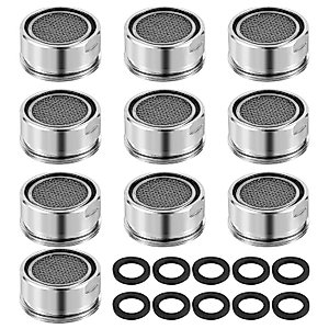 10pcs Faucet Aerators kit, Bathroom Brass 15/16 Inch Tap Filter with 10 Washers Sink Aerator Replacement Faucet Aerators Kitchen Faucet Aerator for Moen