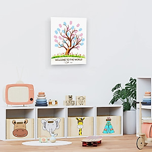 Baby Gender Reveal Fingerprint Tree, Gender Reveal Party, Baby Shower Guest Book Party Ideas, Guess the Gender, Baby Shower Guest Book with Ink Pad