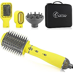 Hot Air Brush, 4 in 1 One Step Professional Hair Dryer Brush, Negative Ion Detachable Blow Dryer Brush for Curling Drying Straightening Combing with Travel Storage Box