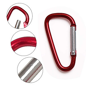 UPINS 100Pcs Aluminum Locking Carabiner Spring Clips Hook Keychain D Shape Buckle Pack