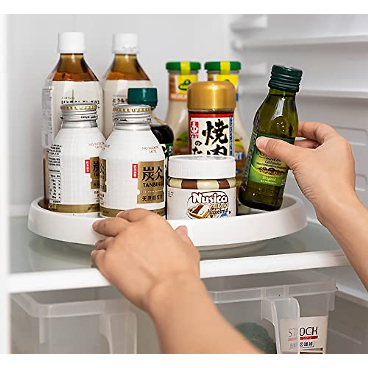 4 Pack Lazy Susan Turntable, 10 Inch Non-Slip Lazy Susan Cabinet Organizer, Rotating Spice Rack for Cabinet, Pantry, Countertop, Fridge, Vanity, Bathroom